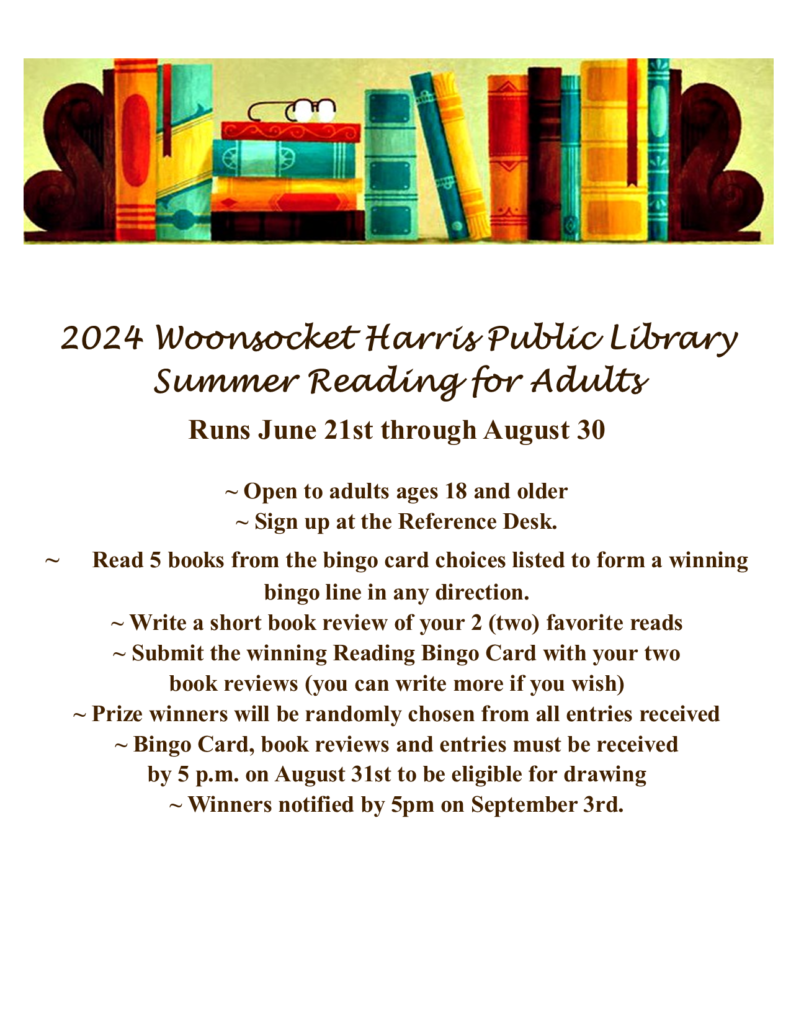 Adult Summer Reading Challenge – Woonsocket Harris Public Library ...