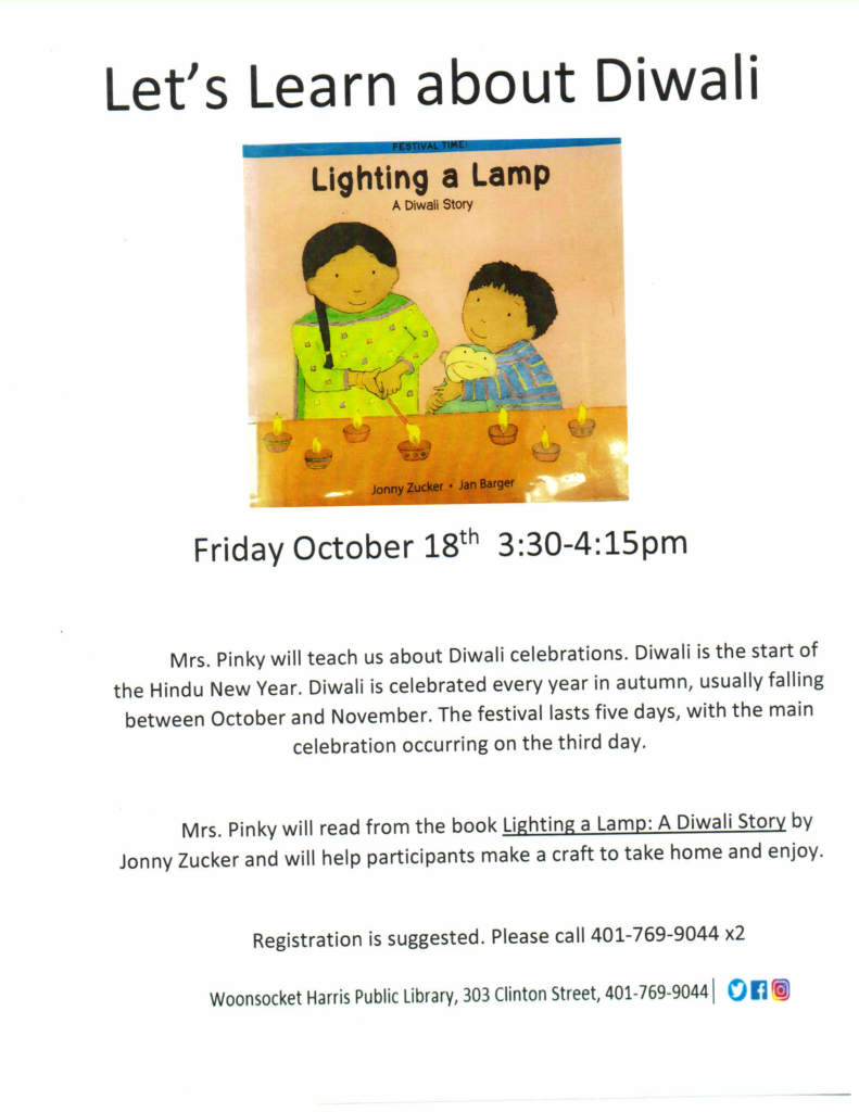 3:30-4:15 Let’s Learn about Diwali – Woonsocket Harris Public Library ...