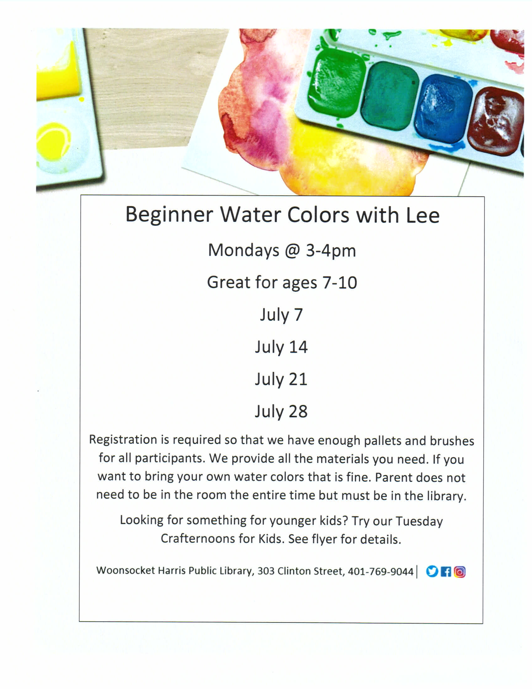 3-4p Beginner Water Colors with Lee – Woonsocket Harris Public Library ...