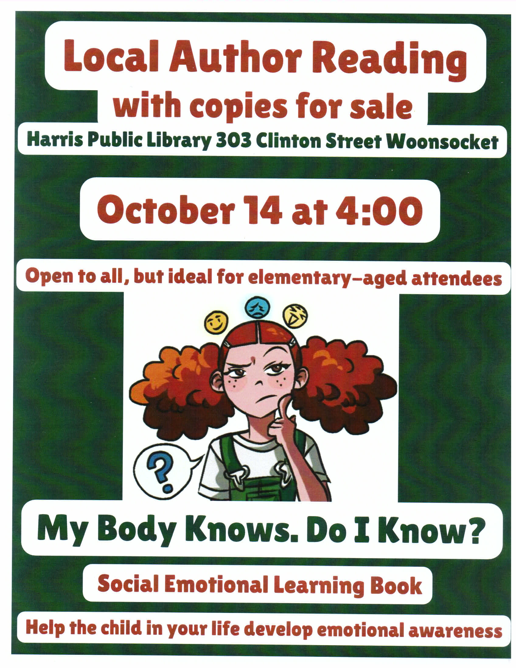 4p Local Children’s Author My Body Knows. Do I Know? – Woonsocket ...